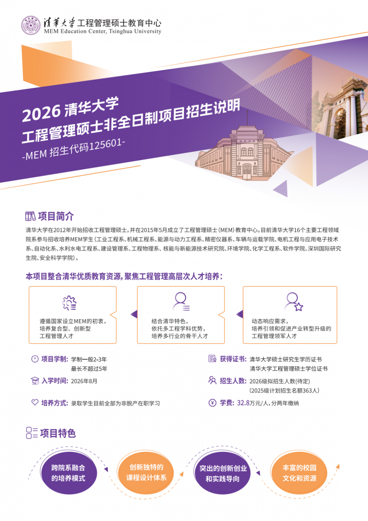 26招生 | 2026清华大学工程管理硕士(MEM)招生说明 - MBAChina网